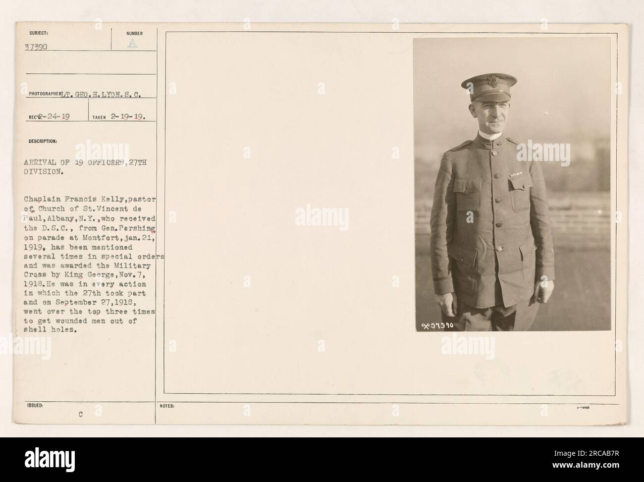 Arrival of 19 officers from the 27th Division, as captured in this ...