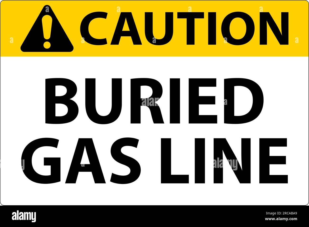 Caution Sign Buried Gas Line On White Background Stock Vector Image ...