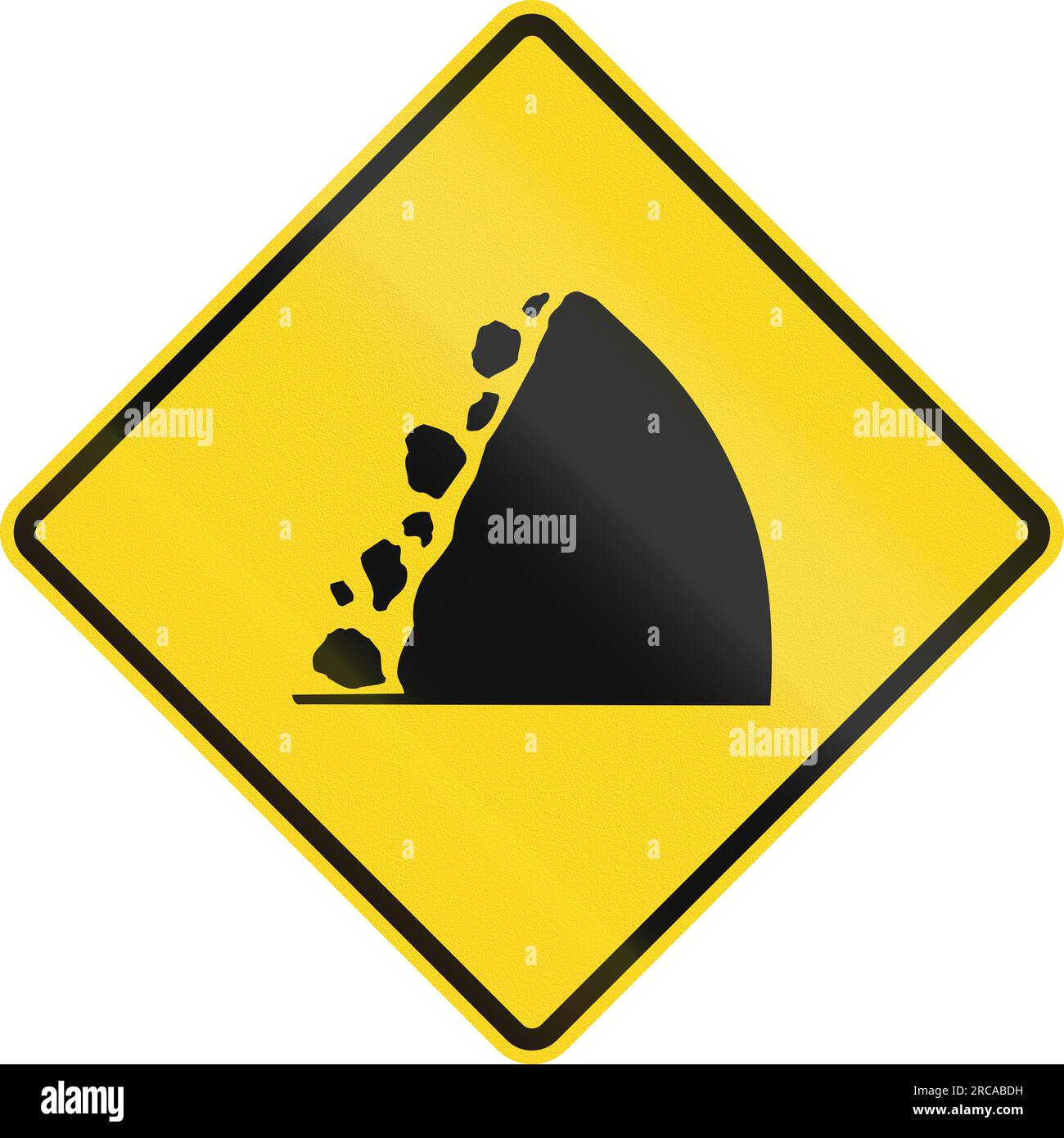 Canadian warning traffic sign - Falling Rocks from the right. This sign ...