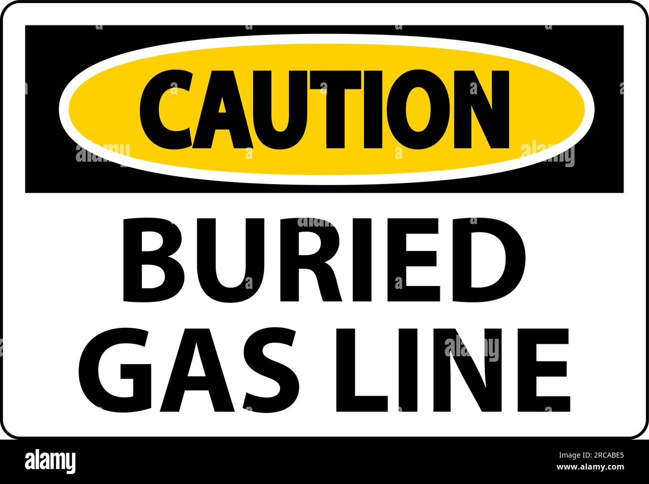 Caution Sign Buried Gas Line On White Background Stock Vector Image ...