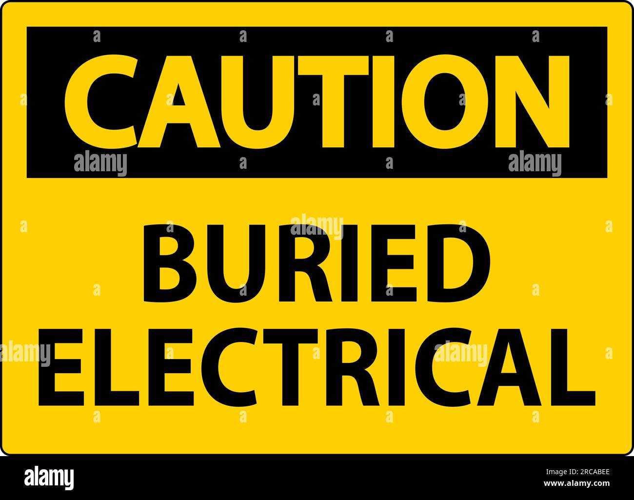 Caution sign buried in Stock Vector Images - Alamy