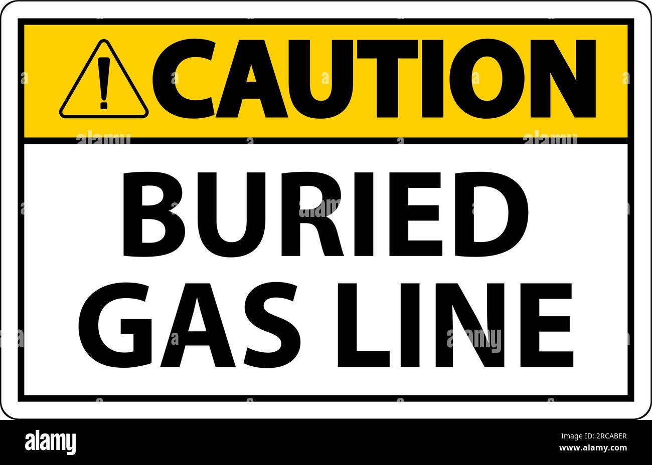 Caution Sign Buried Gas Line On White Background Stock Vector Image ...