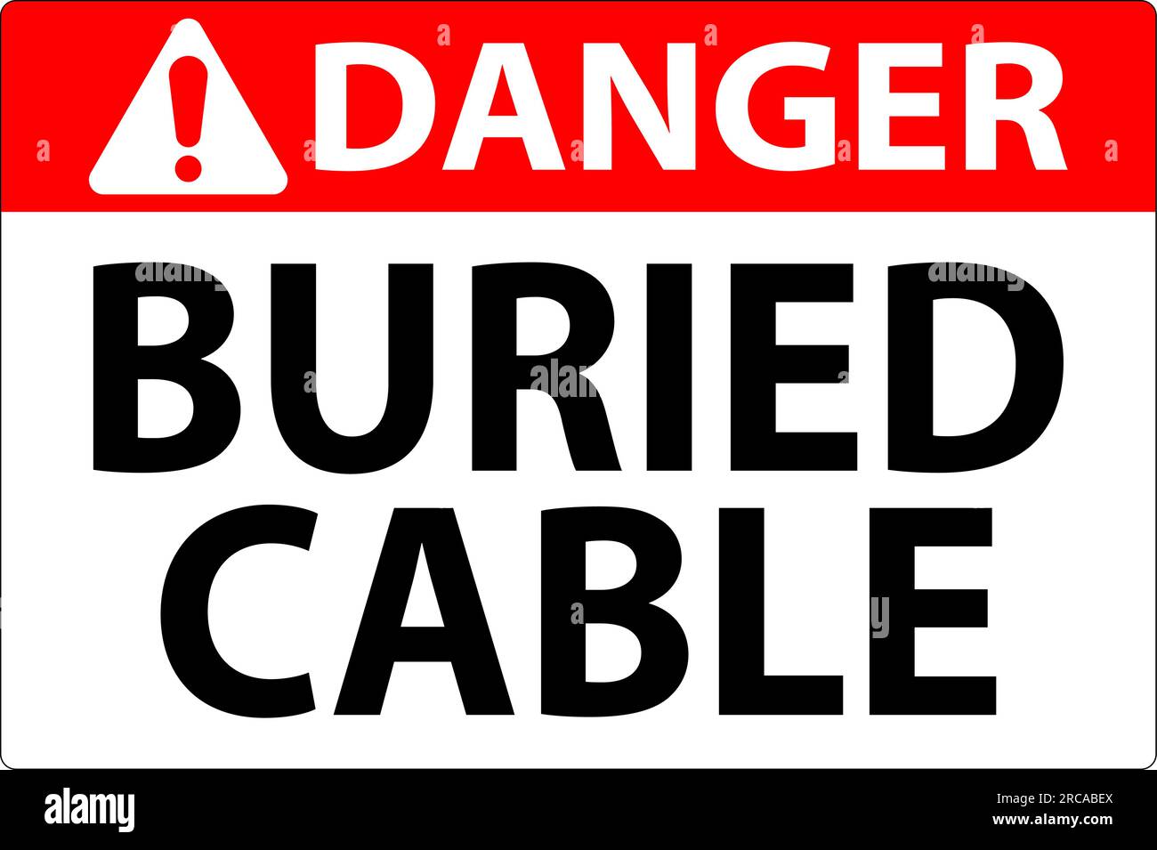 Danger Sign Buried Cable On White Background Stock Vector Image & Art ...