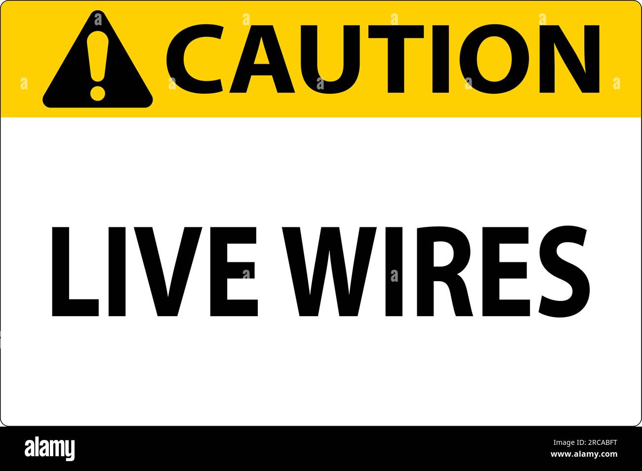 Caution Sign Live Wires On White Background Stock Vector Image & Art ...