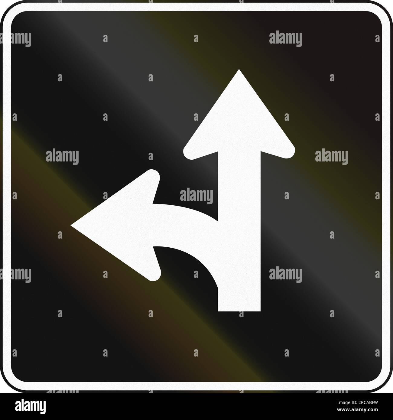 Lane management sign in Canada - Lane for left turn and straight ...