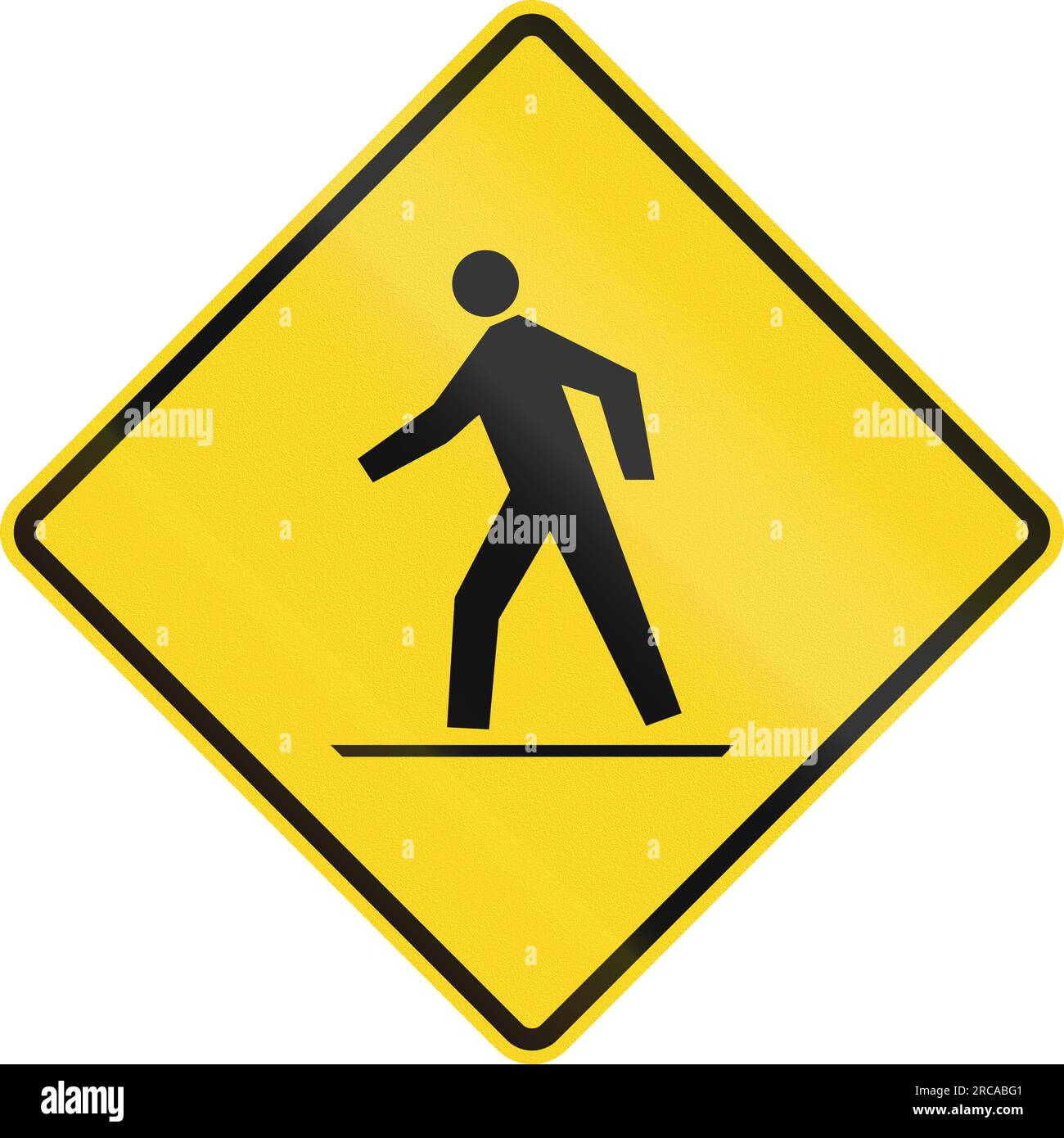 Canadian road warning sign - Pedestrian crossing. This sign is used in Ontario Stock Photo - Alamy