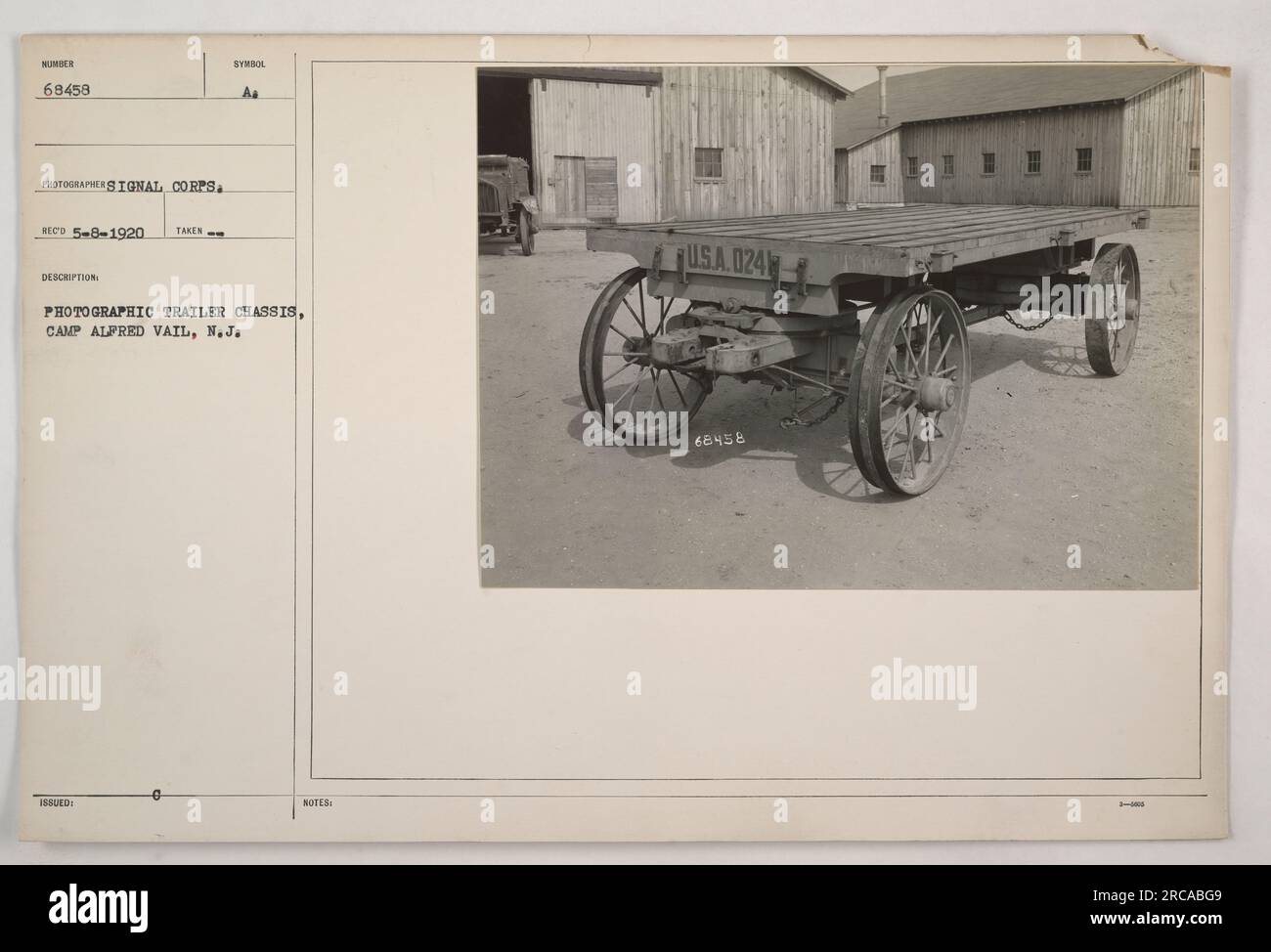 A photograph of a Photographic Trailer Chassis at Camp Alfred Vail, N.J ...