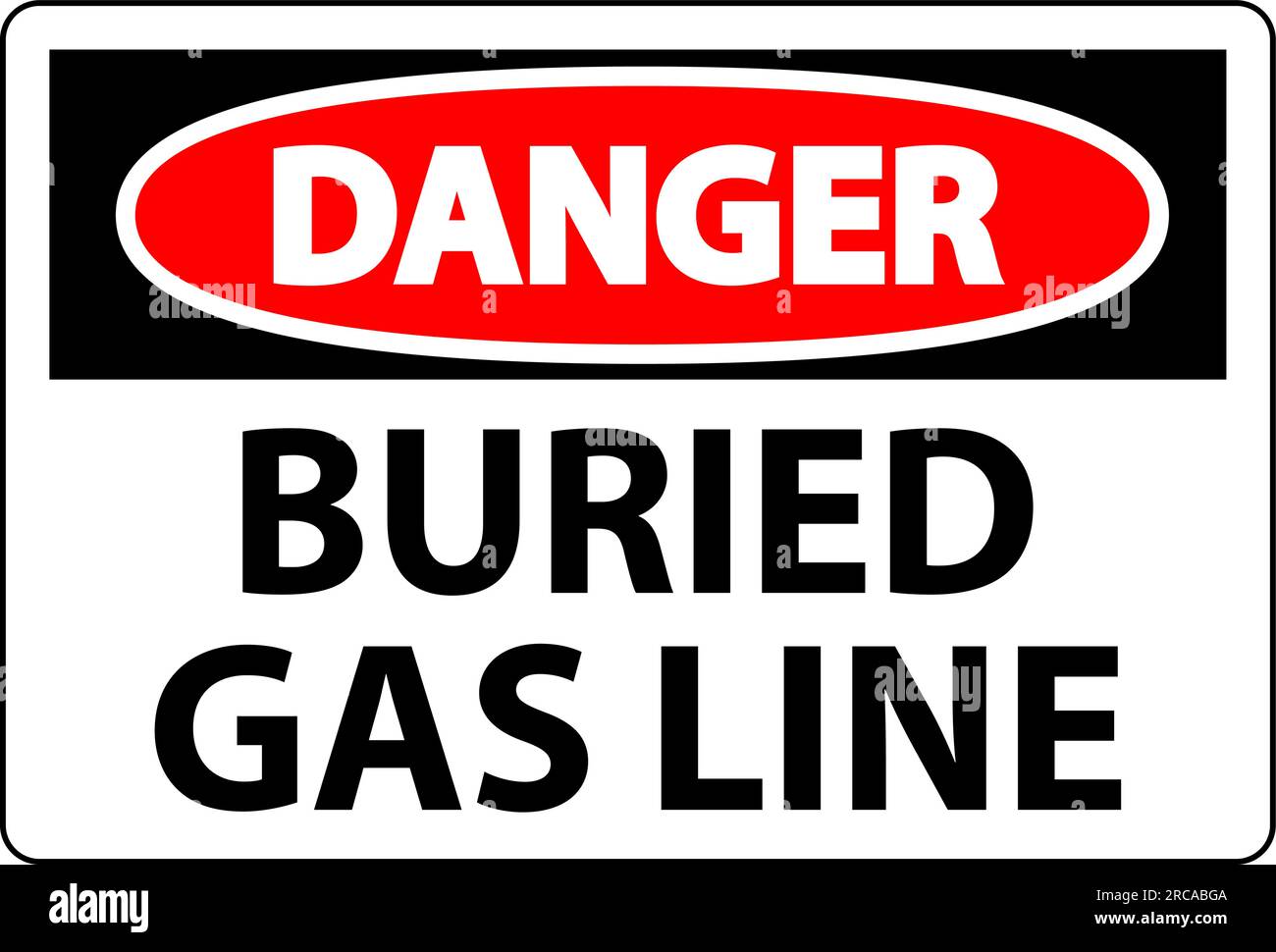 Danger Sign Buried Gas Line On White Background Stock Vector Image ...