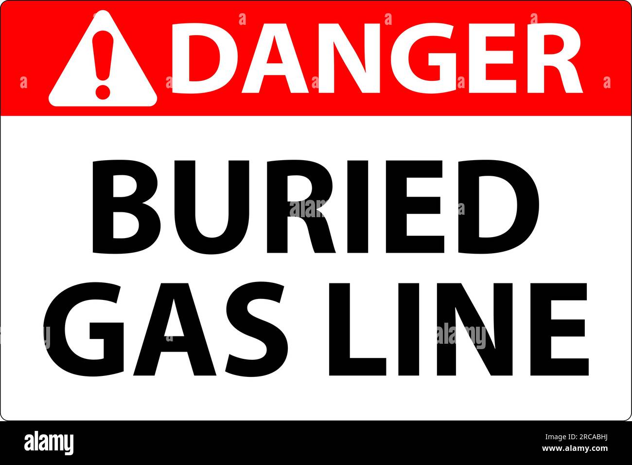 Danger Sign Buried Gas Line On White Background Stock Vector Image ...