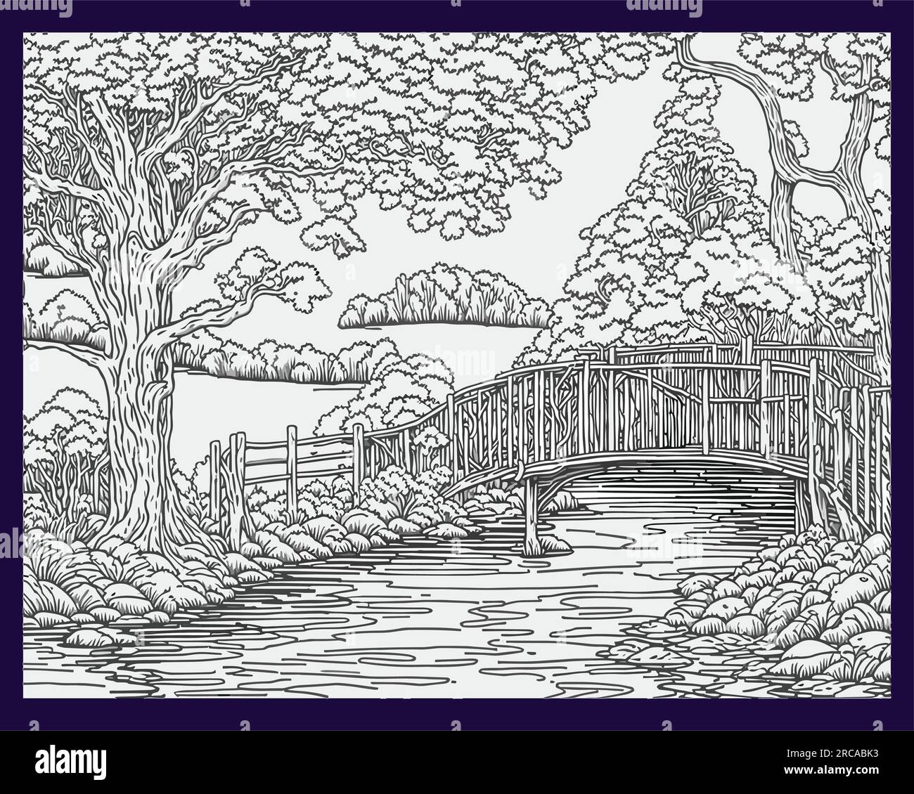 Wood Bridge Coloring Page