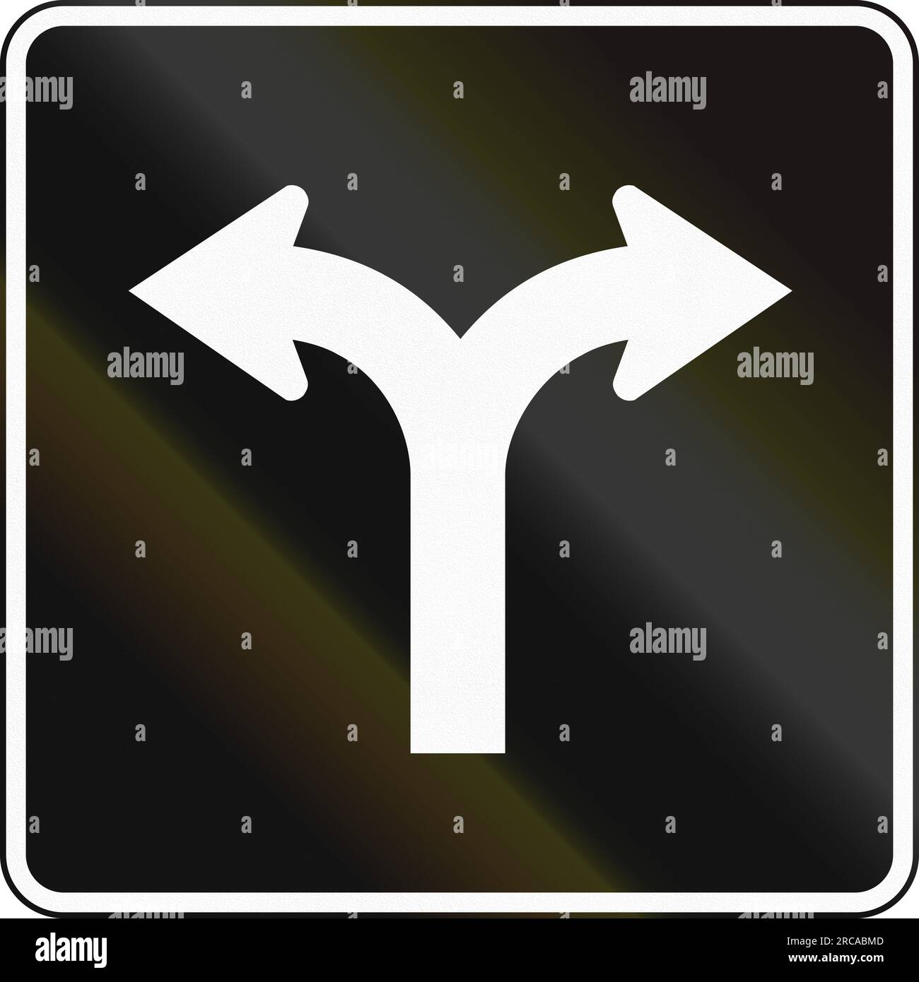 Lane management sign in Canada - Lane for left and right turn. This ...