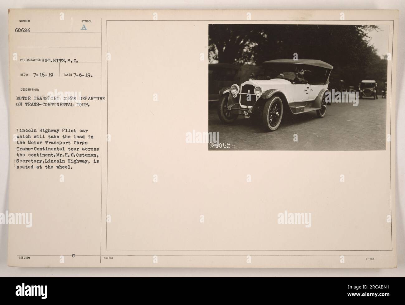 "Motor Transport Corps departure on Trans-Continental tour. This image ...