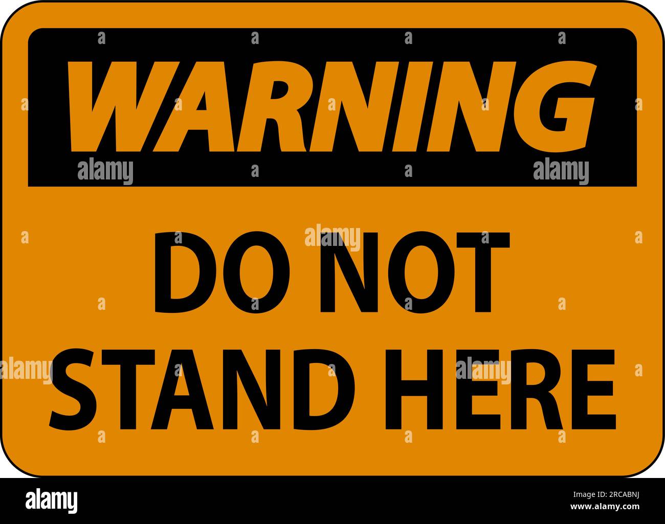 Warning Sign Do Not Stand Here On White Background Stock Vector Image ...