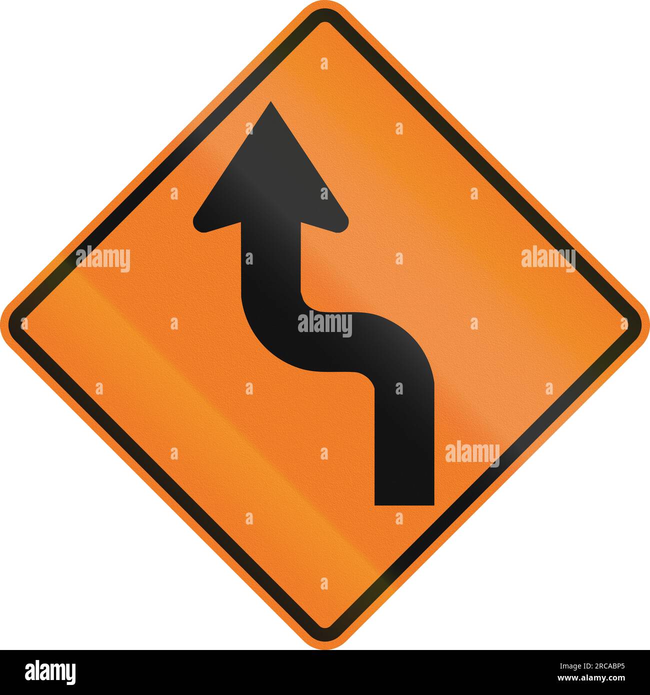 Canadian temporary road warning sign - Reverse turn. This sign is used ...