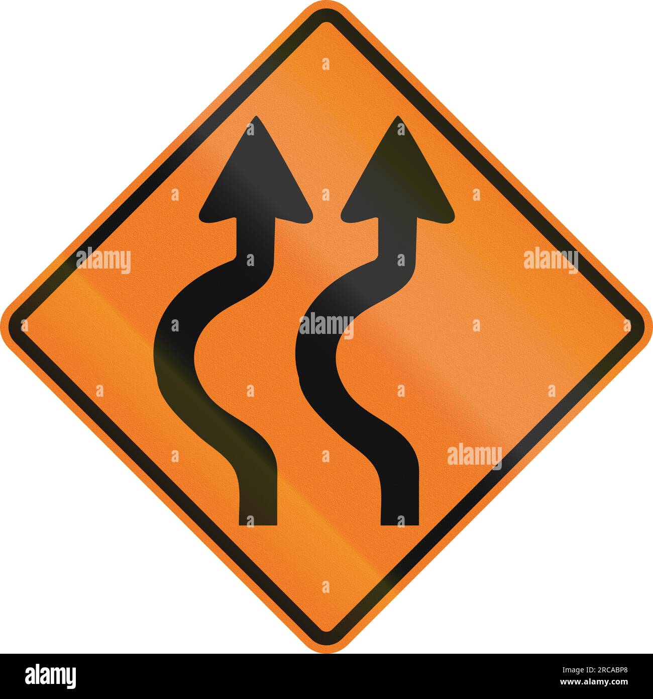 Canadian traffic warning sign - Double two reverse curve to the left ...