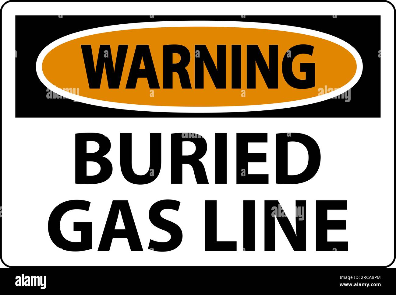 Warning Sign Buried Gas Line On White Background Stock Vector Image ...