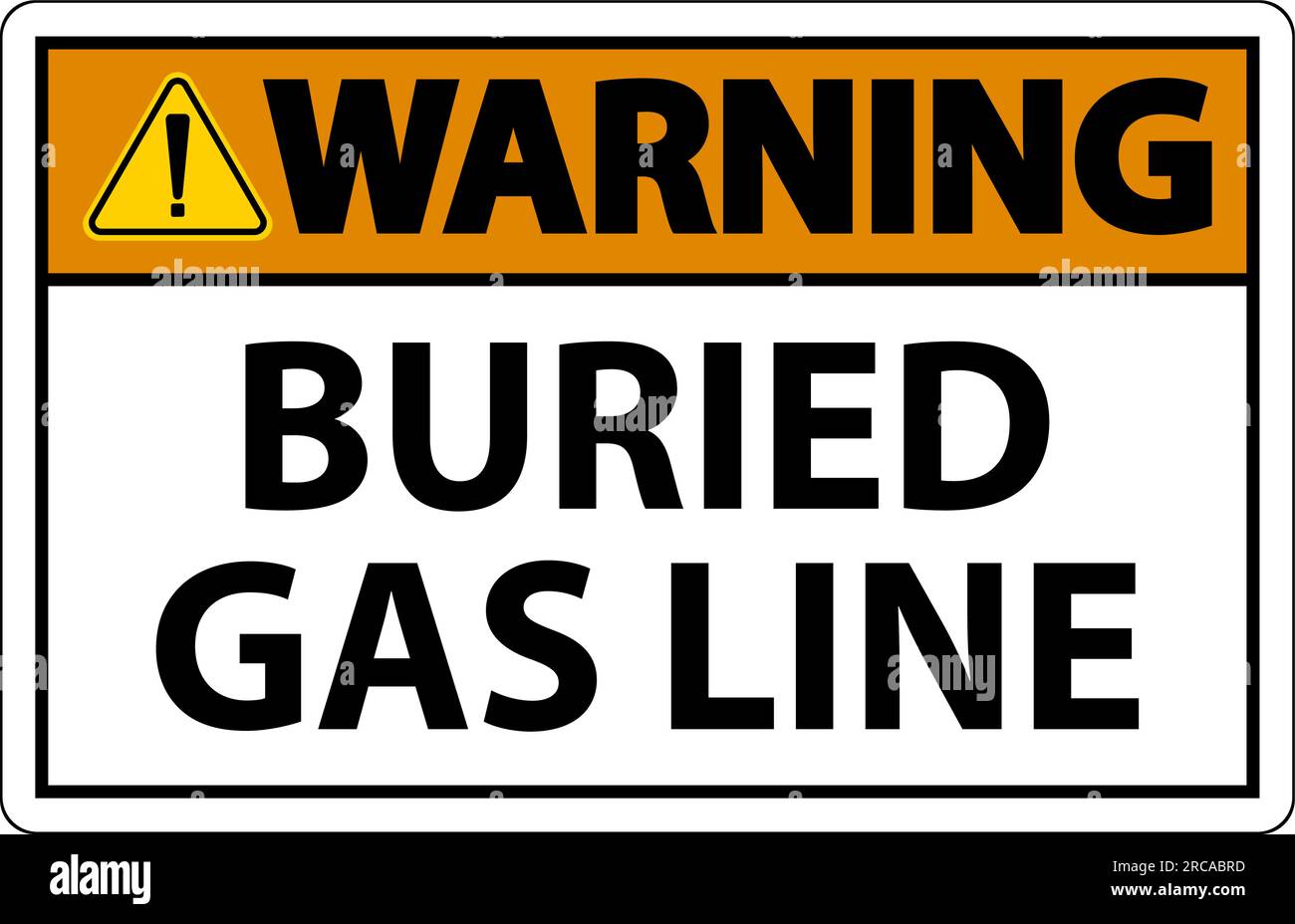 Warning Sign Buried Gas Line On White Background Stock Vector Image ...