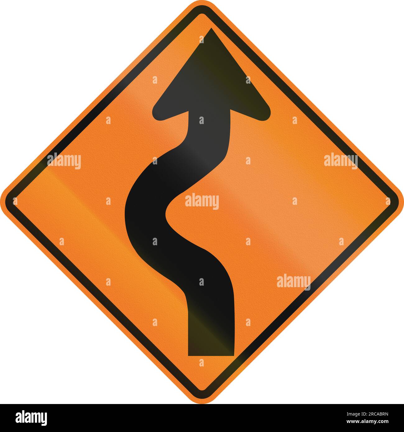 Canadian traffic warning sign - two reverse curve to the left. This ...