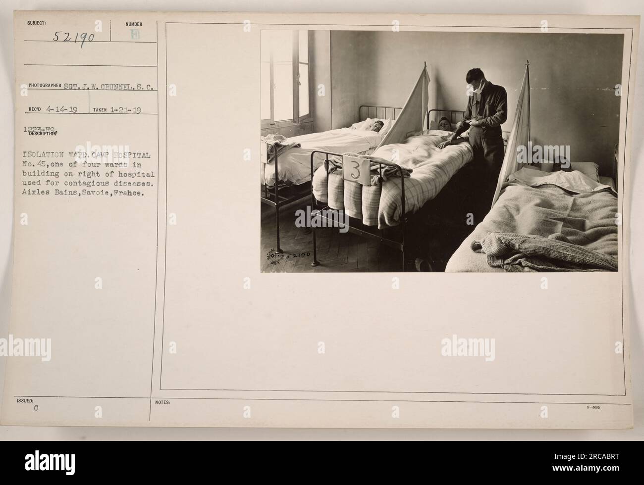 Isolation ward at Camp Hospital No. 45 in Aix-les-Bains, Savoie, France ...