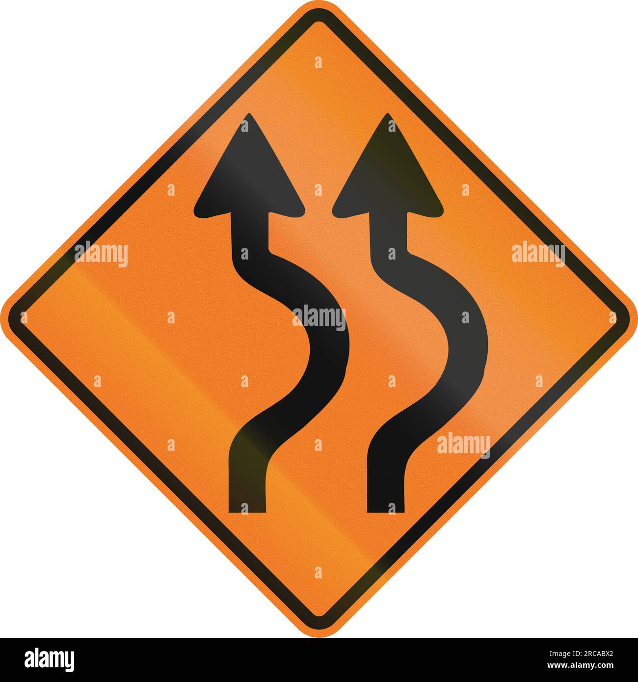 Canadian traffic warning sign - Double two reverse curve to the Right ...