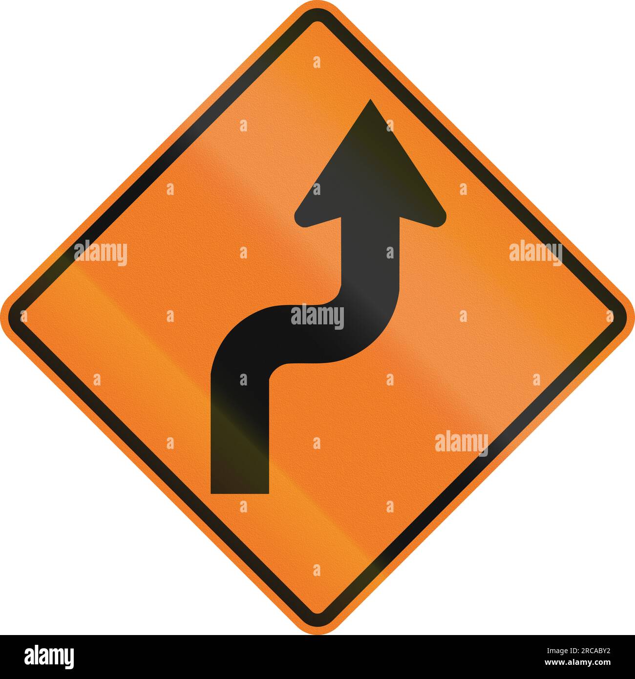 Canadian temporary road warning sign - Reverse turn. This sign is used ...