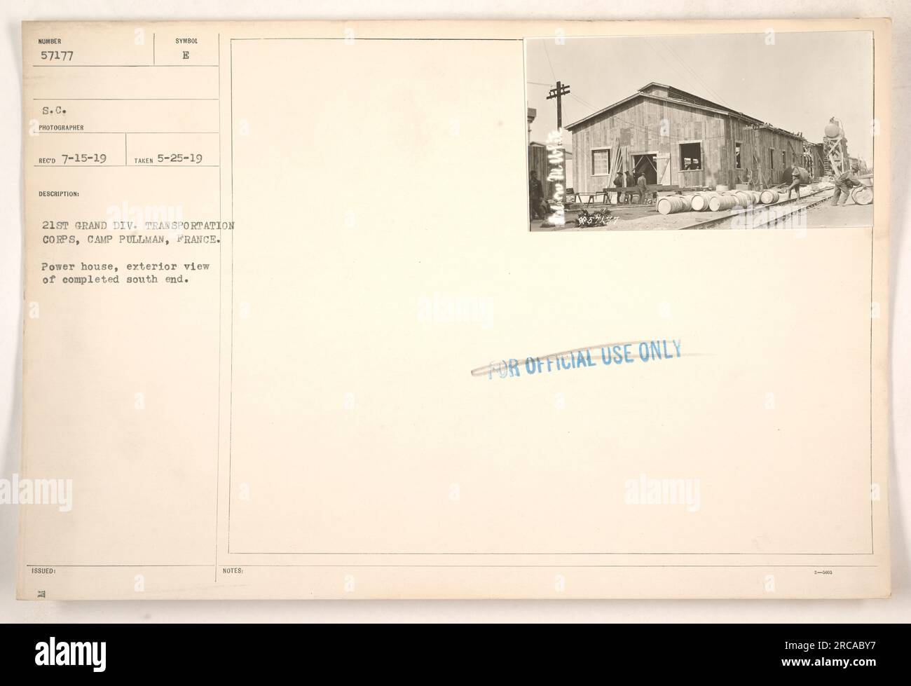 Exterior view of the completed south end of the power house at the 21st ...