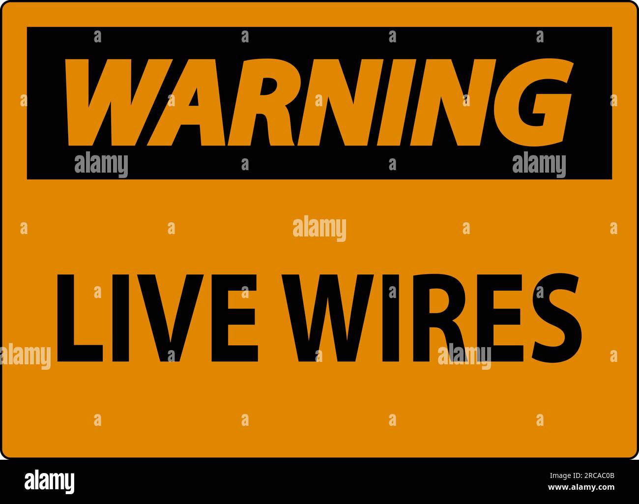 Warning Sign Live Wires On White Background Stock Vector Image & Art ...