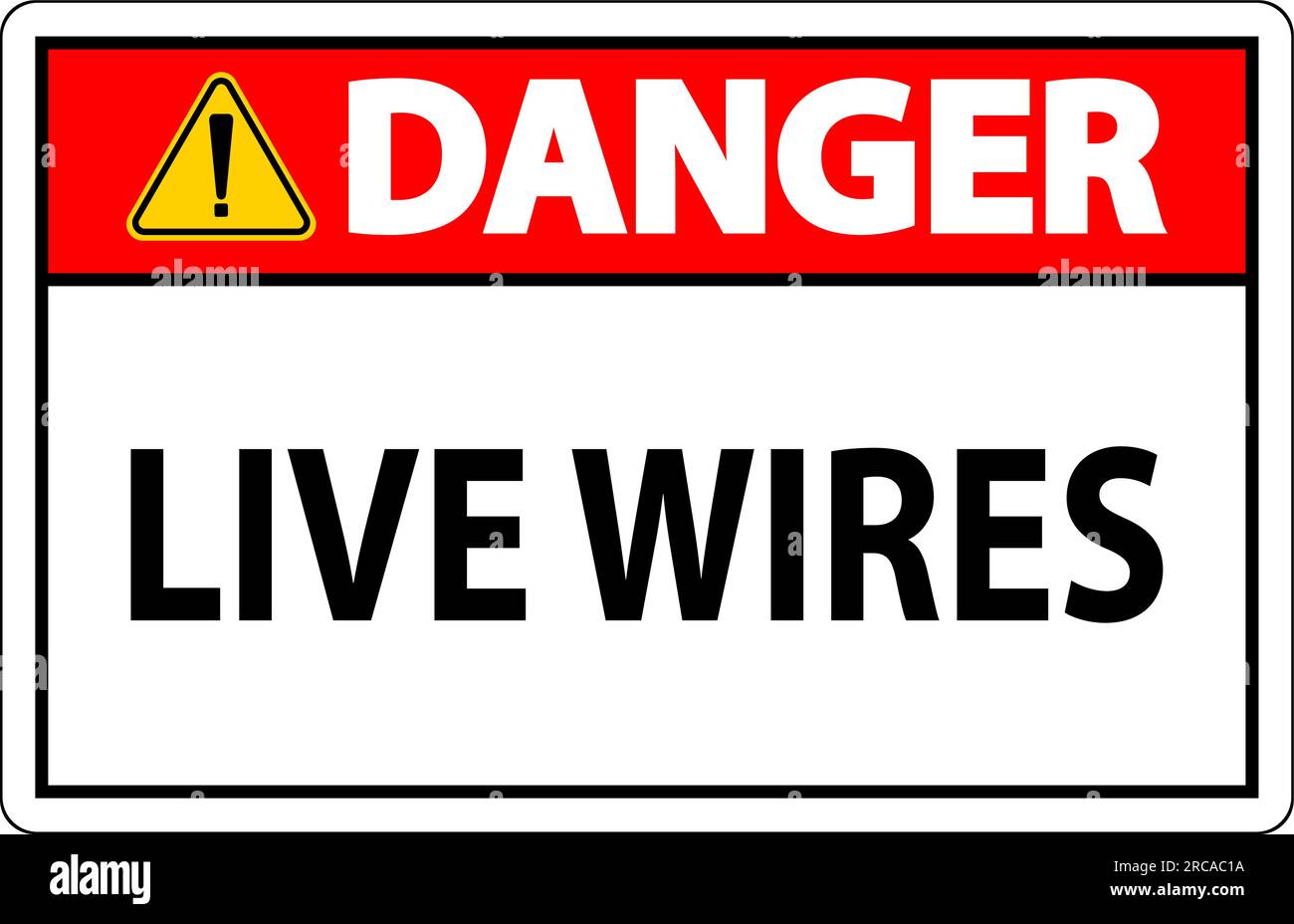 Danger Sign Live Wires On White Background Stock Vector Image & Art - Alamy