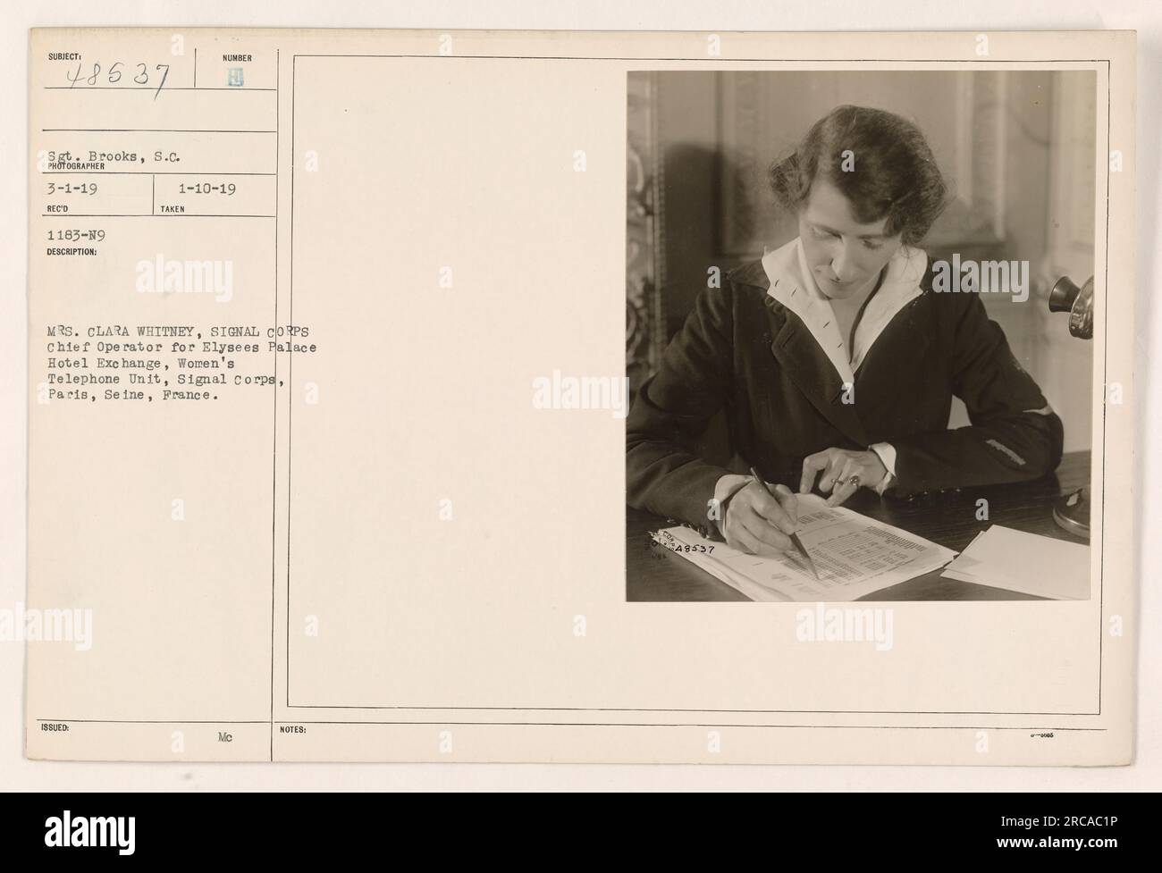 After serving in the Women's Telephone Unit of the Signal Corps during ...