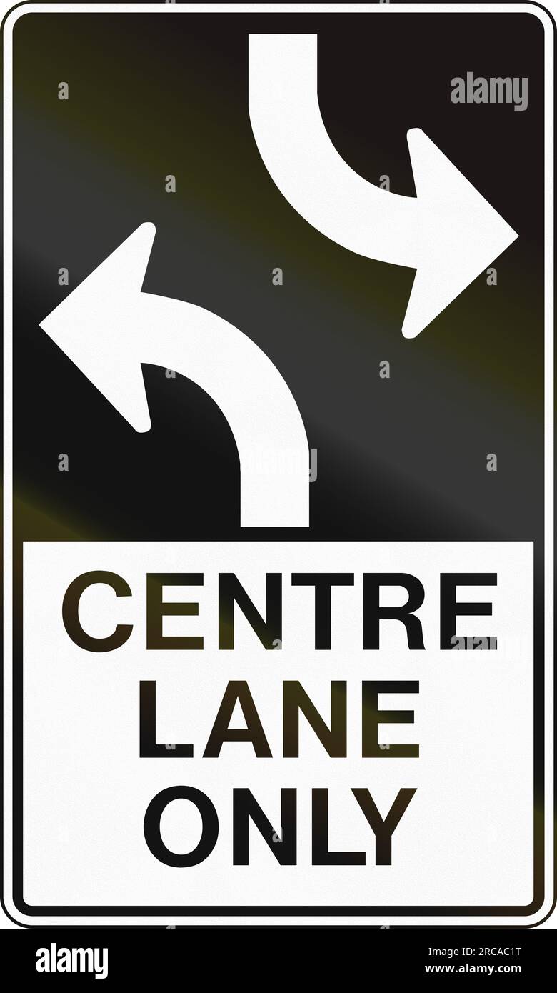 Centre turning lane sign in Canada. This sign is used in Ontario Stock ...