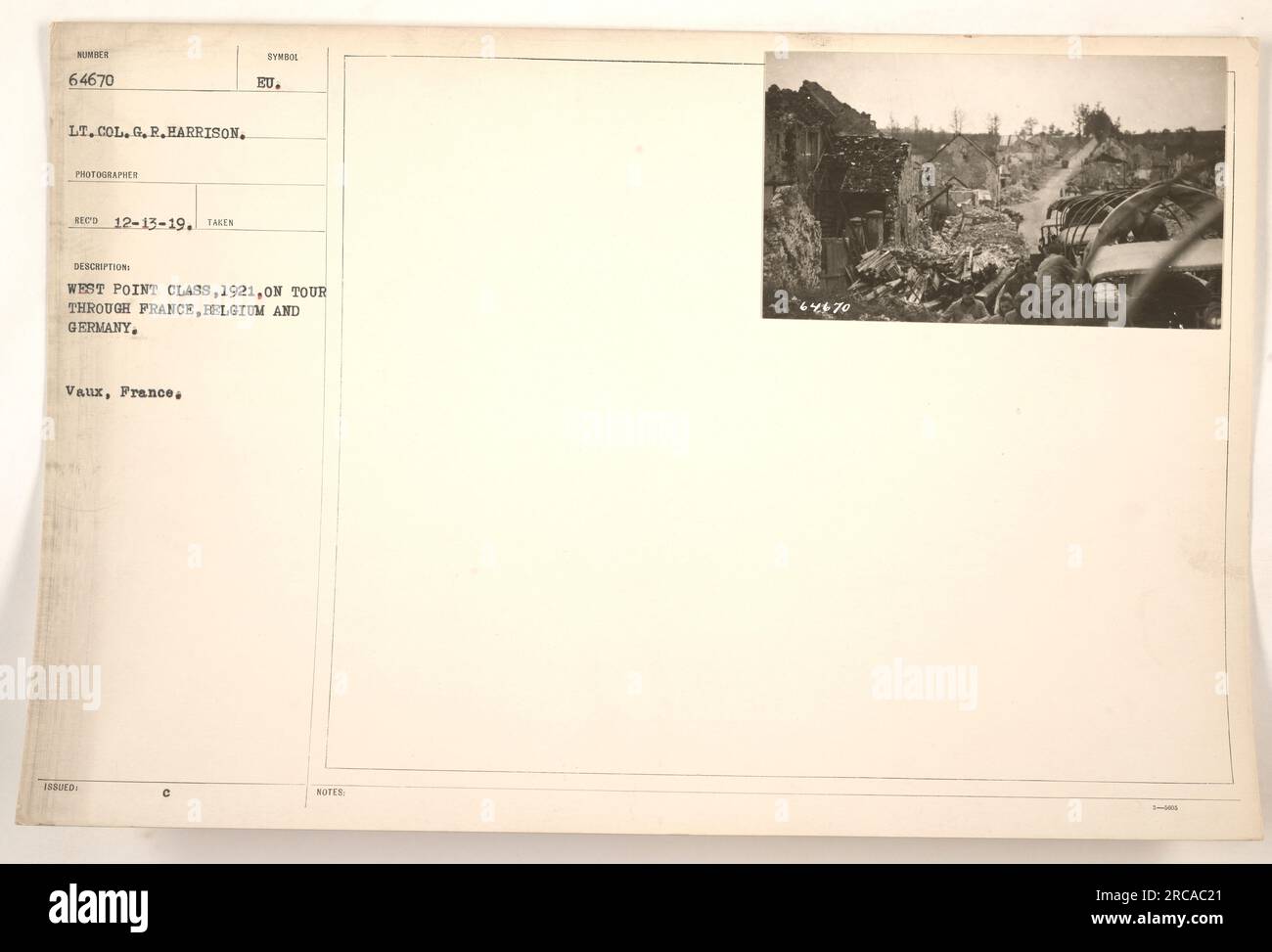 West Point Class of 1921 on a tour through France, Belgium, and Germany ...