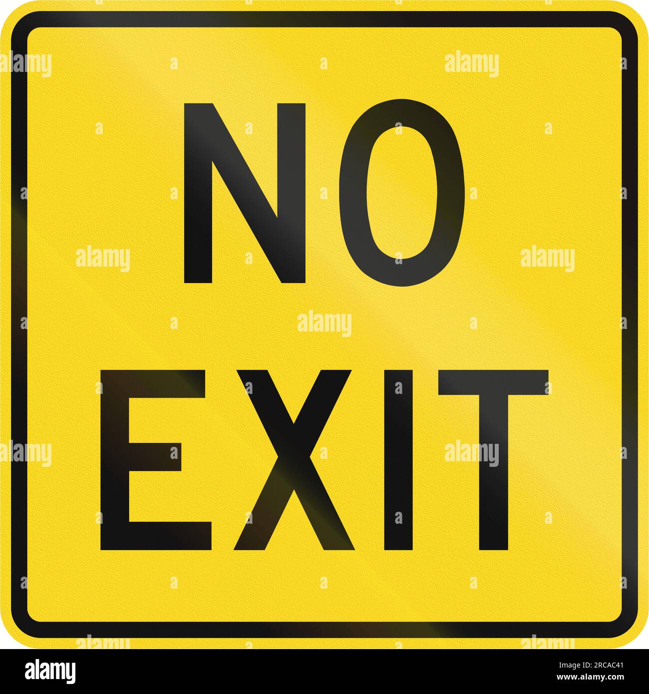 Road warning sign in Canada - No Exit. This sign is used in Ontario ...