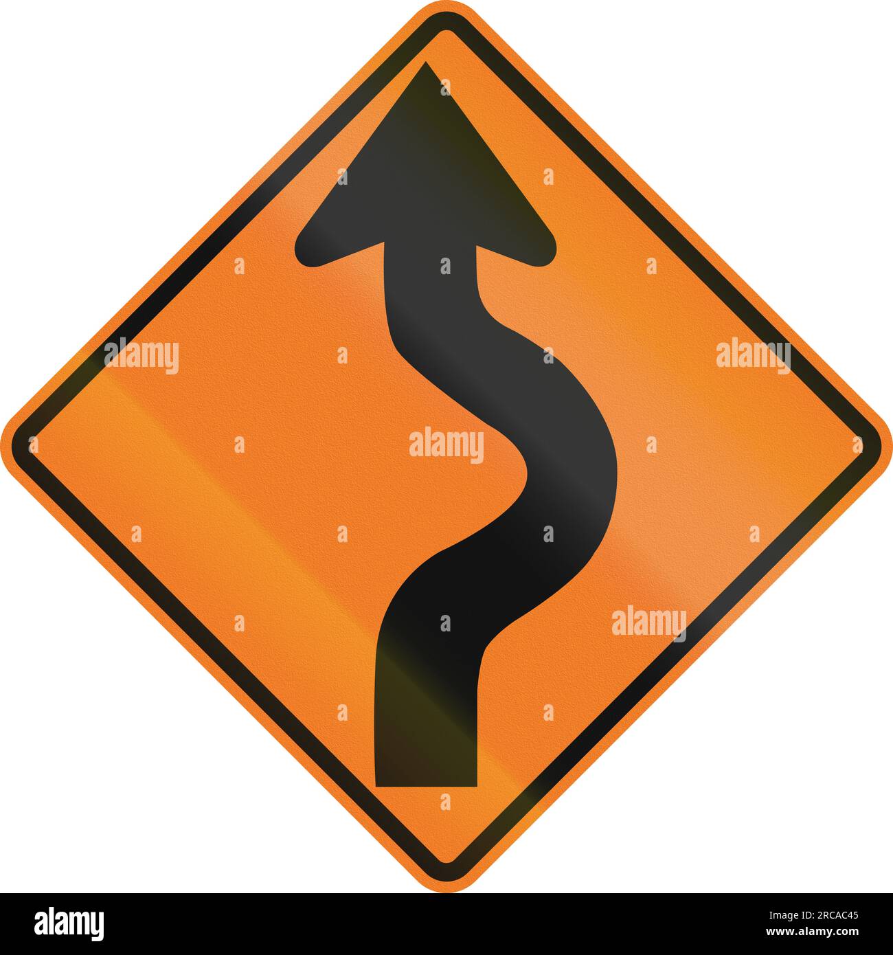 Canadian traffic warning sign - two reverse curve to the Right. This ...