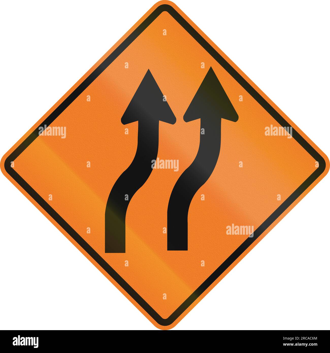 Canadian road warning sign - Two lane reverse curve. This sign is used ...