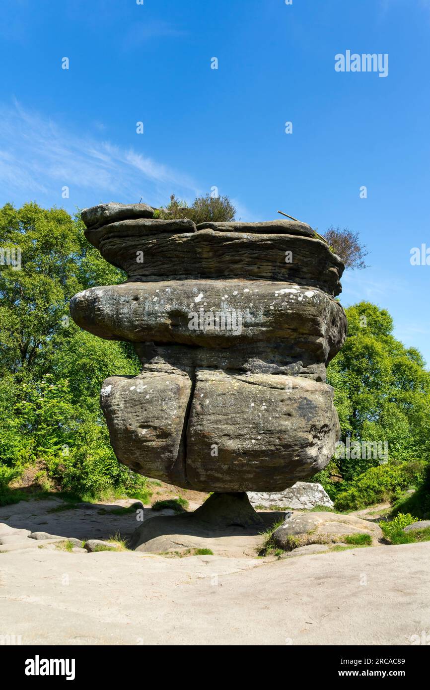 Finely balanced stack, Brimham Rocks, Harrogate, North Yorkshire ...