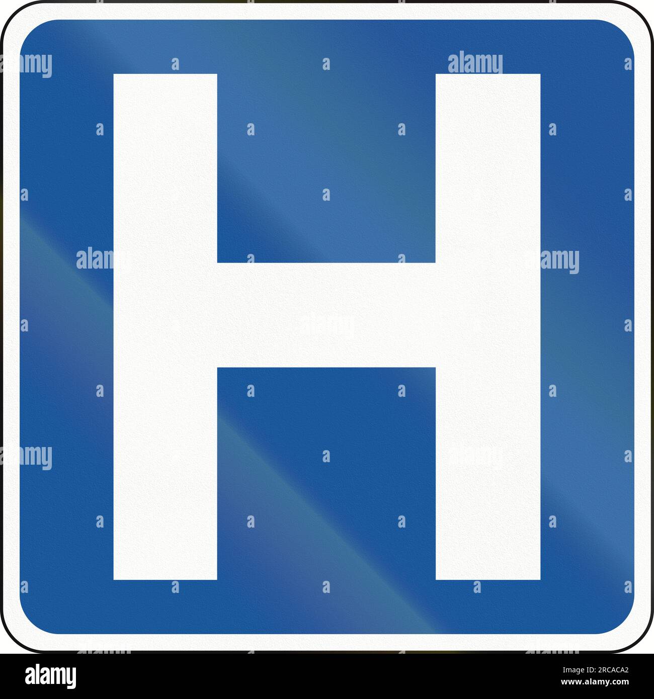 An official Canadian road sign - Hospital. This sign is used in Ontario ...