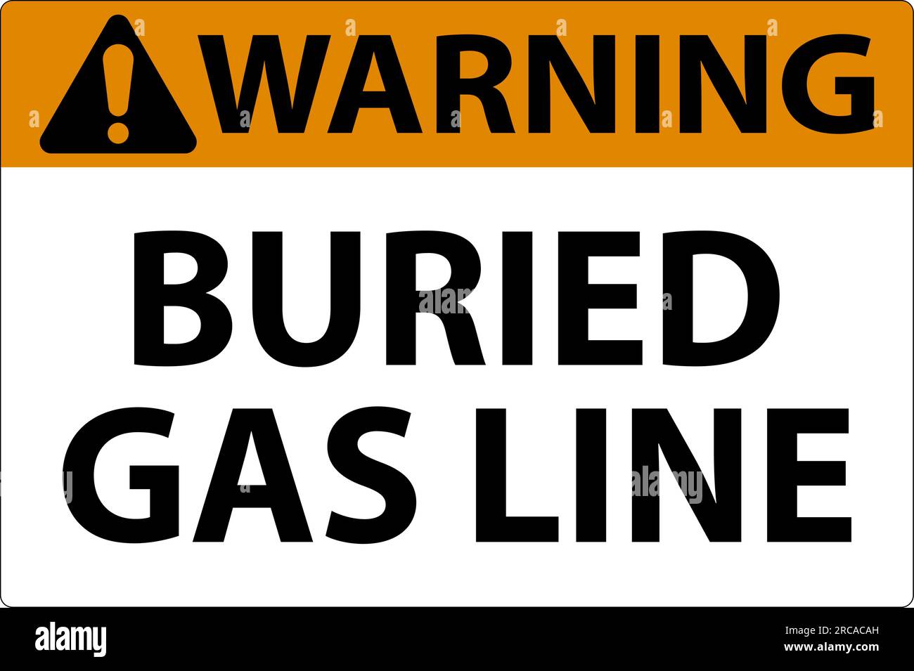 Warning Sign Buried Gas Line On White Background Stock Vector Image ...