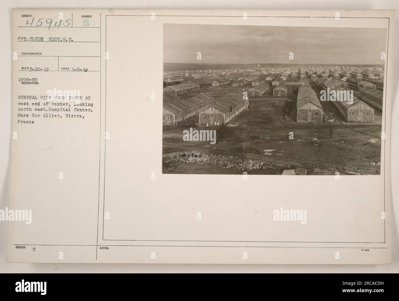 View from a tower at the west end of a center, looking northeast. The ...