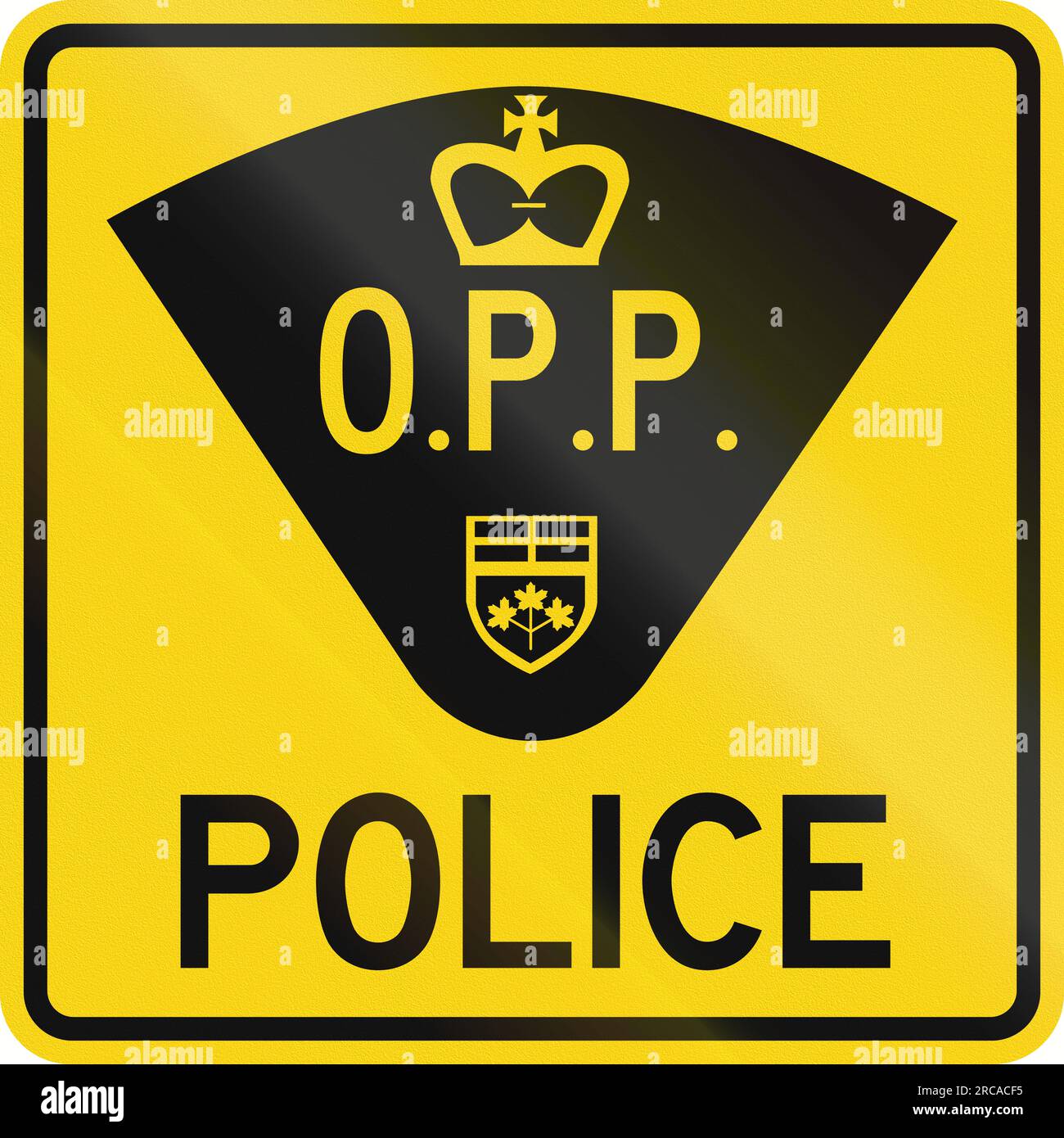 An Canadian traffic sign - Police station. This sign is used in Ontario ...