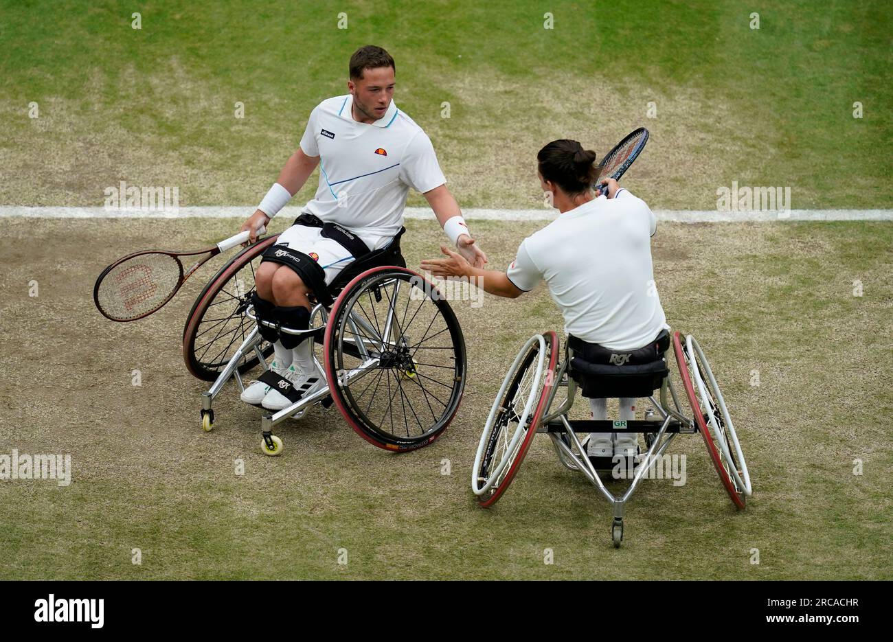 Gordon Reid and Alfie Hewett (right) react against Martin De La Puente ...