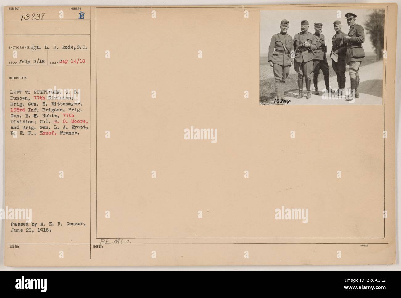 Left to right: General G.B. Duncan of the 77th Division, Brigadier ...
