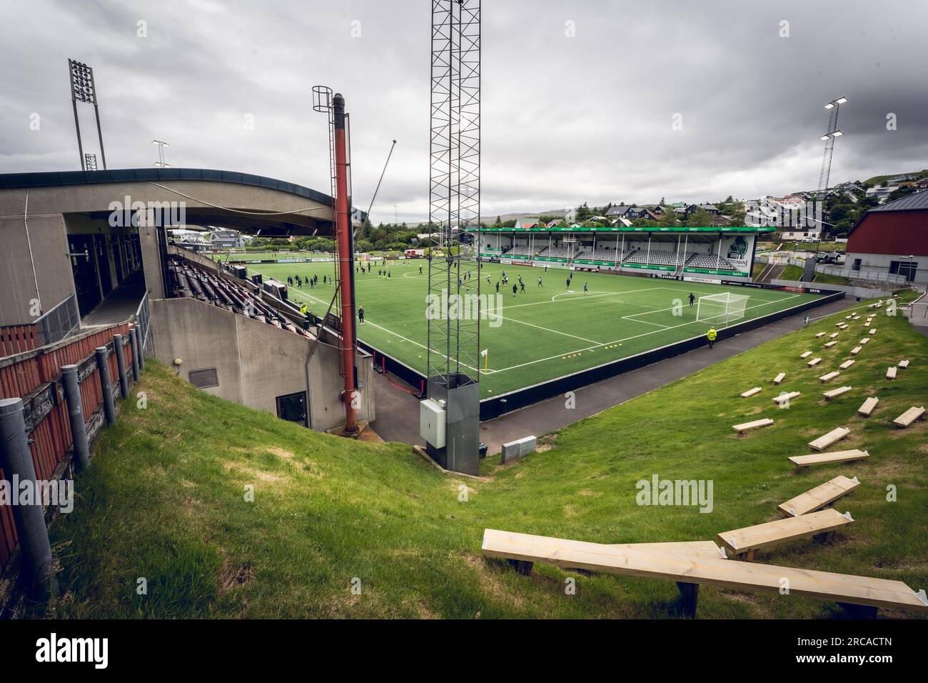 Torshavn, Faroe Islands. 12th July, 2023. The Gundadalur Stadium seen ...