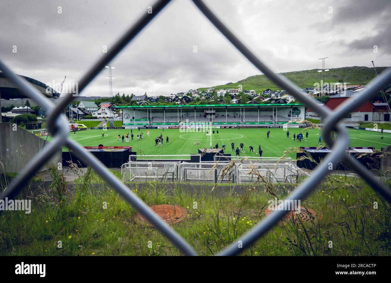 Torshavn, Faroe Islands. 12th July, 2023. The Gundadalur Stadium seen ...