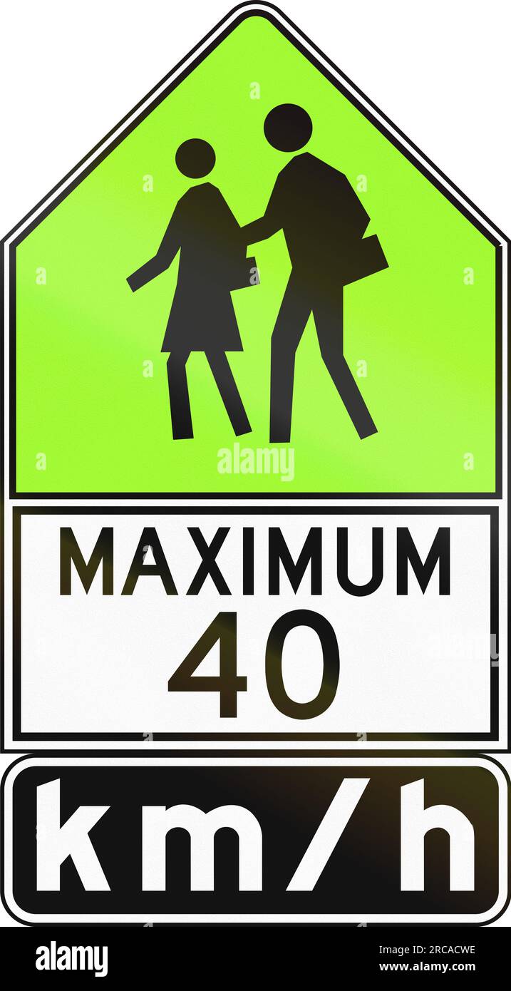 Canadian regulatory road sign - Maximum 40 kmh. This sign is used in ...