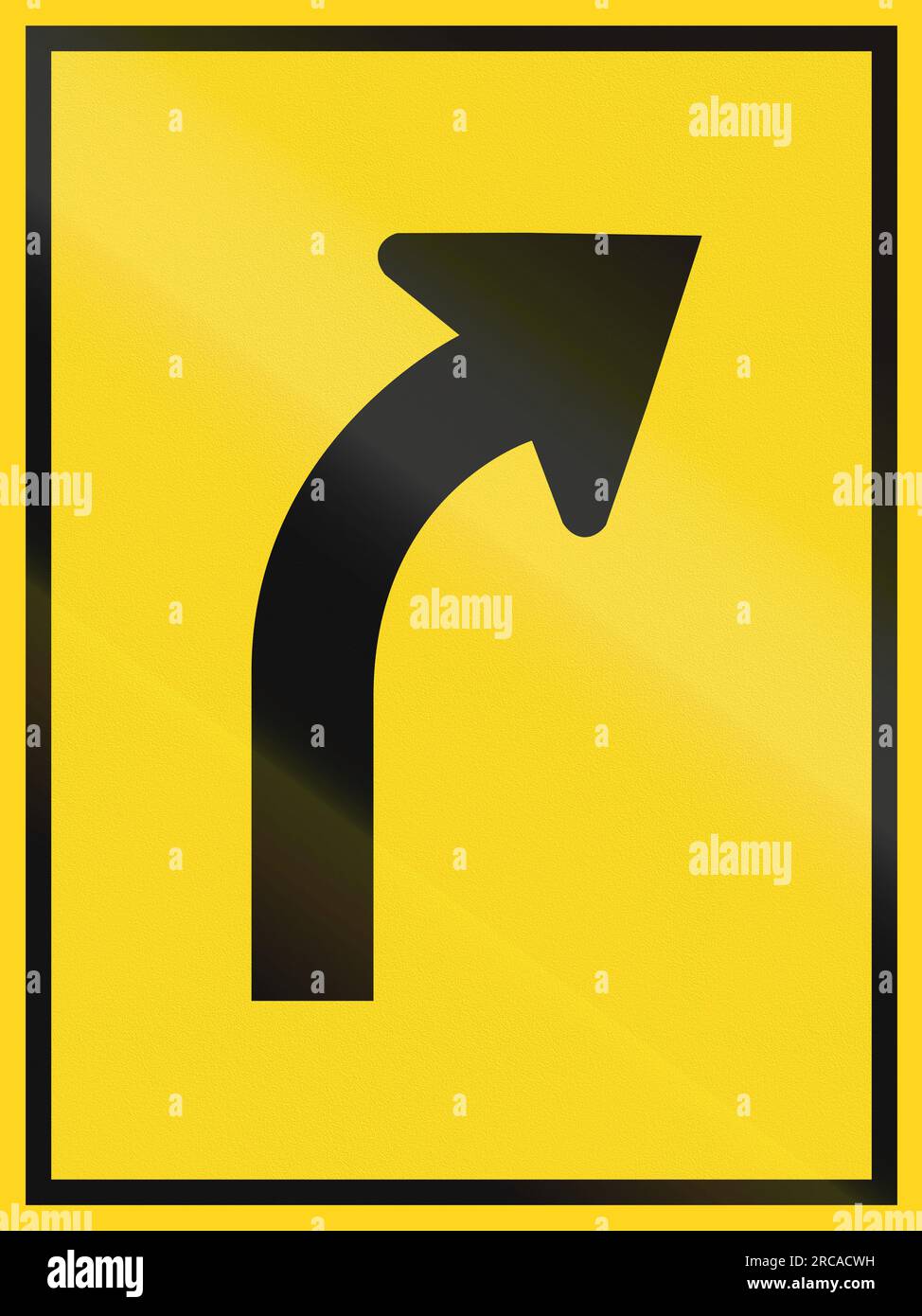 Lane overview sign in Canada - single right turn lane. This sign is ...