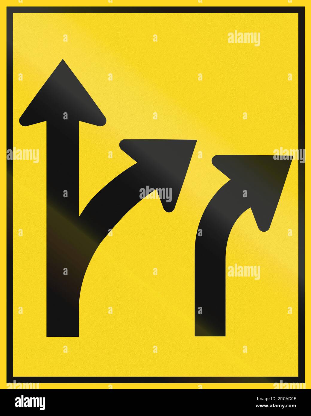 Lane overview sign in Canada - two lanes. This sign is used in Ontario ...