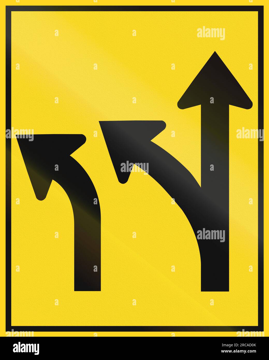 Lane overview sign in Canada - two lanes. This sign is used in Ontario ...