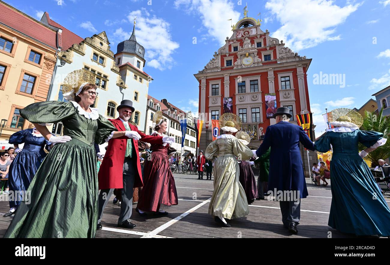Gotha, Germany. 13th July, 2023. The traditional costume group of the ...