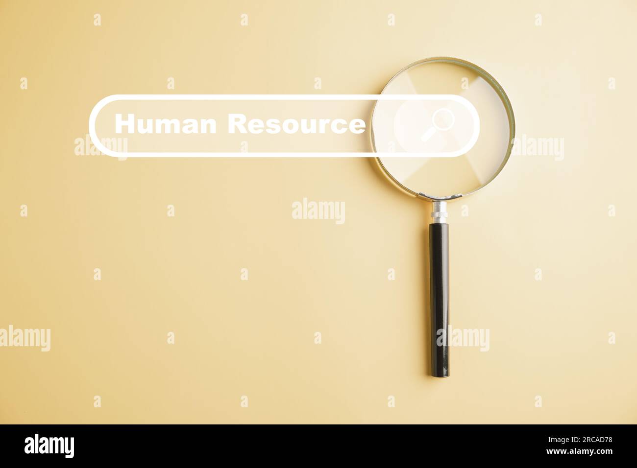 HRM insight Magnifier glass zooms in on manager icon in staff icons ...