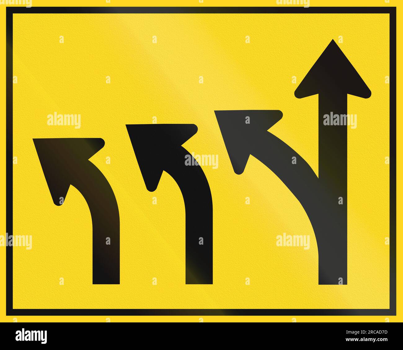 Lane overview sign in Canada - three lanes. This sign is used in ...